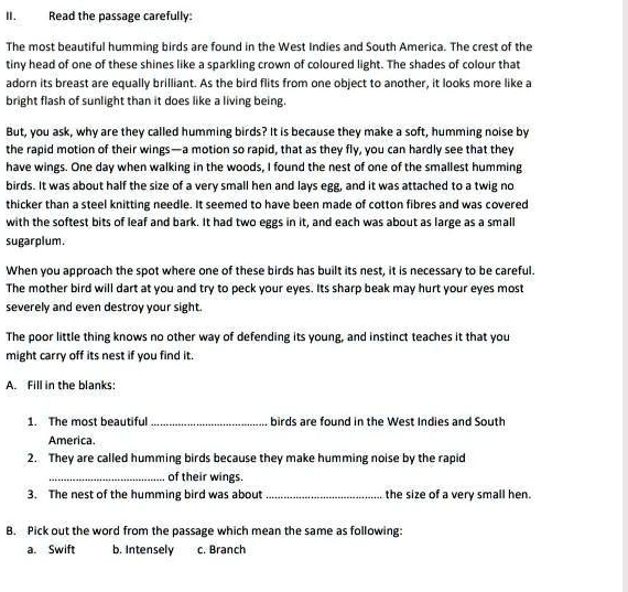 please answer comprehension its very urgent read the passage carefully ...