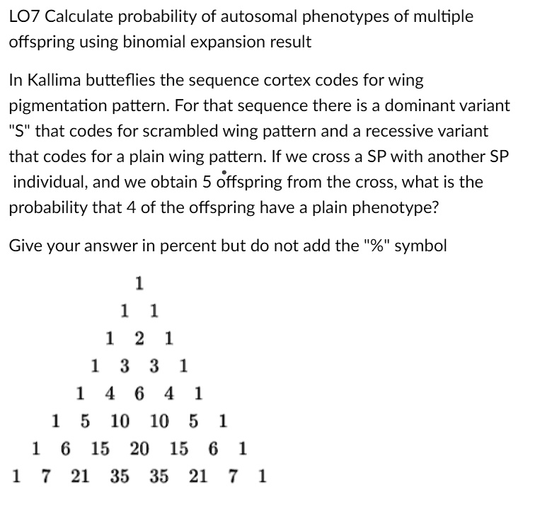 SOLVED: Text: LO7 Calculate the probability of autosomal phenotypes of ...