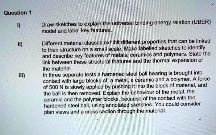 question 1 draw sketches t0 explain the universal binding energy ...