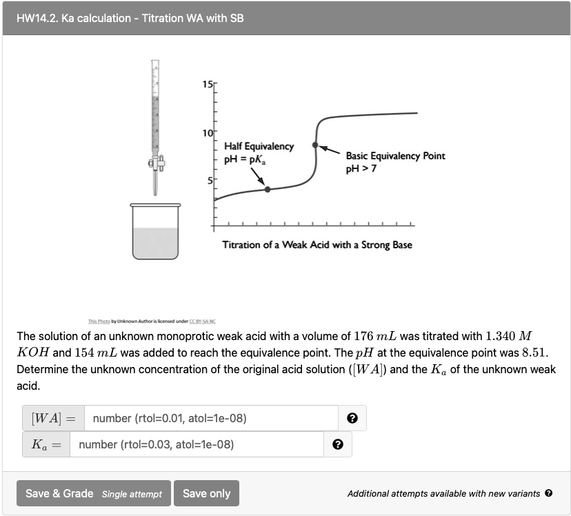 hw142 ka calculation titration wa with sb half equivalency ph pka basic ...
