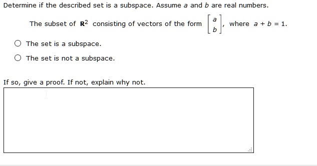 Determine if the described set is subspace_ Assume an… - SolvedLib