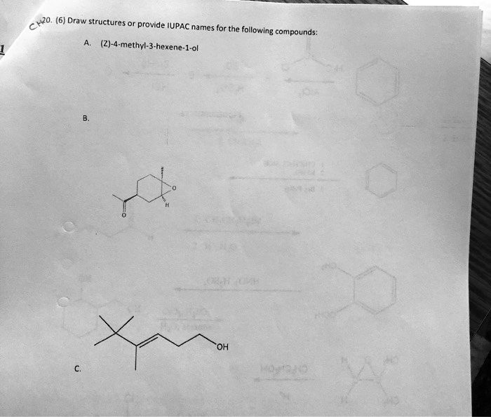 SOLVED: Draw structures. Provide IUPAC names for the following compounds: (2)-4-methyl-3-hexene ...