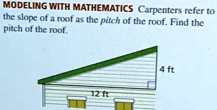 MODELING WITH MATHEMATICS Carpenters refer to the slope of a roof as ...