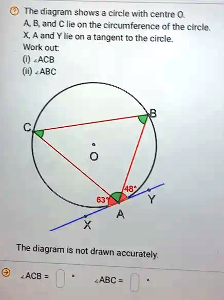 SOLVED: The diagram shows a circle with centre 0 4 B, and € lie on the ...