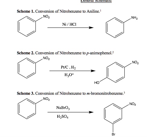 SOLVED: Schematic Conversion of Nitrobenzene to Aniline: NO2 NH2 HCl ...