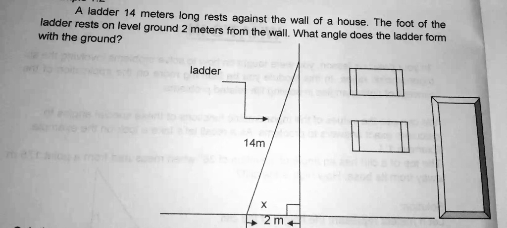 A ladder 14 meters long rests against the wall of a house. The foot of ...