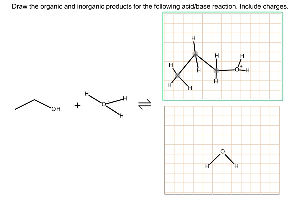 Draw the organic and inorganic products for the following acid/base ...