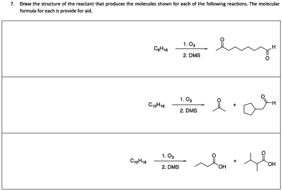 7. Draw the structure of the reactant that produces the molecules shown for each of the ...