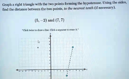 SOLVED: Graph a right triangle with the two points forming the hypotenuse: Using the sides, find ...