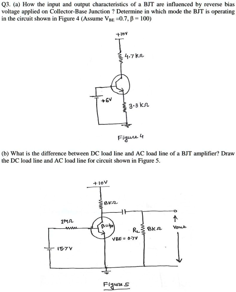 q3 a how the input and output characteristics of bjt are influenced by reverse bias voltage ...