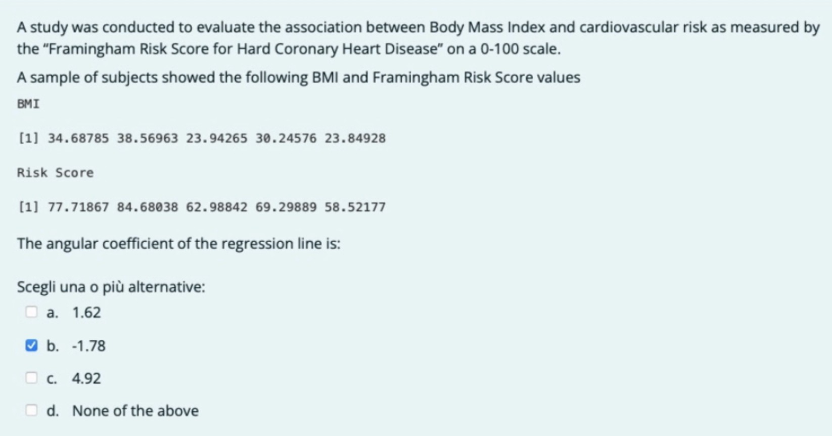 SOLVED: A study was conducted to evaluate the association between Body ...
