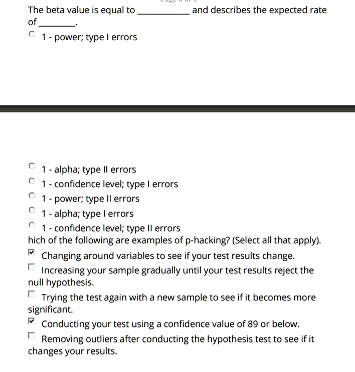 SOLVED: The beta value is equal to 0 and describes the expected rate of ...