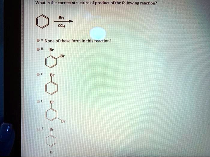 SOLVED: What is the correct structure of product of the following ...
