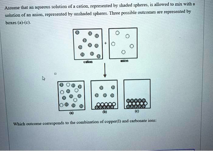 SOLVED: Assume that an aqueous solution of a cation, represented by ...