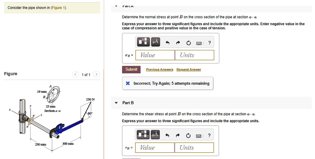 SOLVED: Consider the pipe shown in (Figure 1) Determine the normal ...