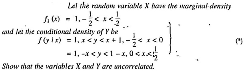 SOLVED: Let the random variable X have the marginal density fi (x) = 1,-3