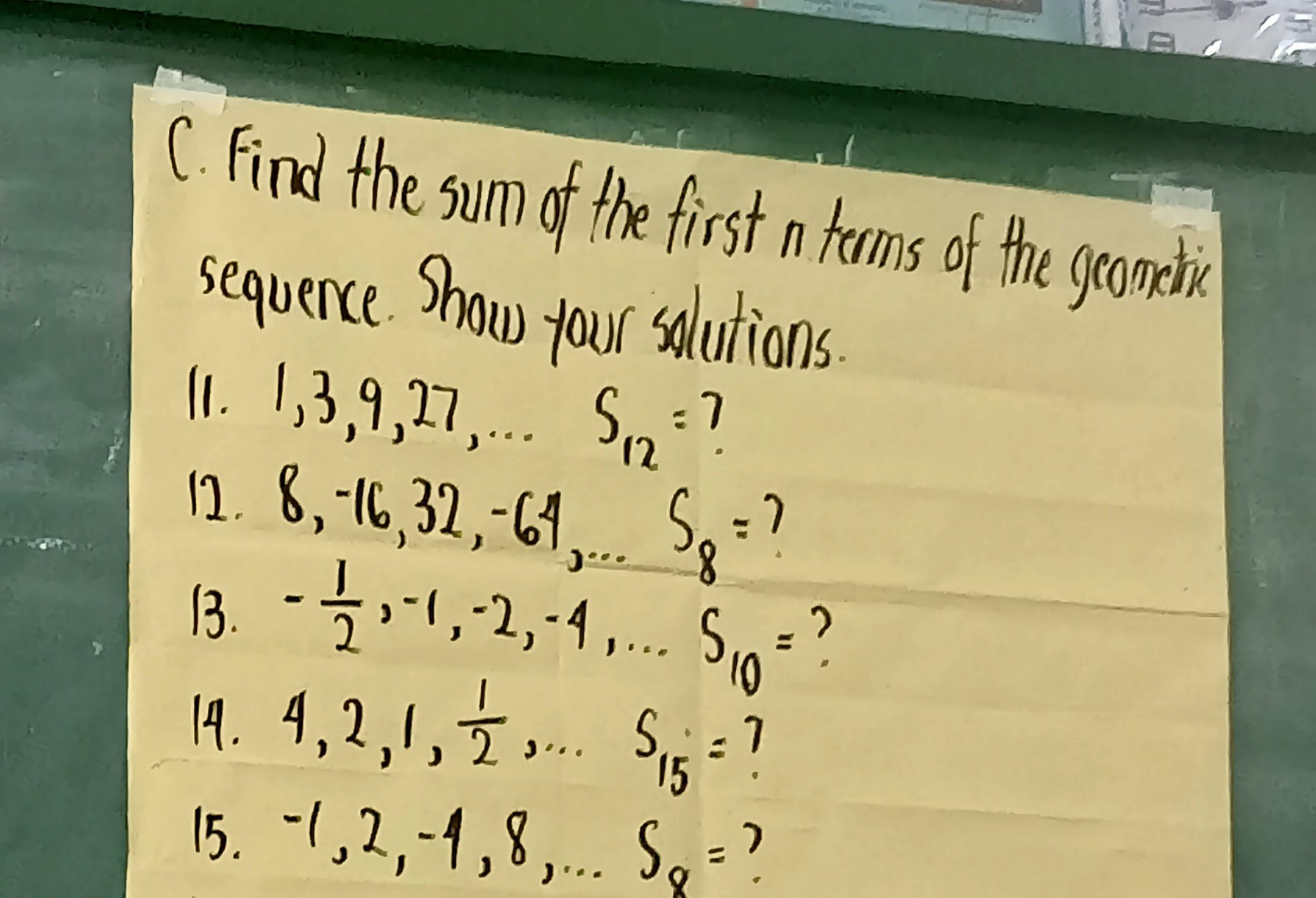 SOLVED C Find The Sum Of The First N Terms Of The Geometix Sequence