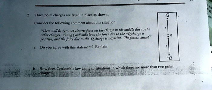 SOLVED: Thrce point charges are fixcd in place chown Consider the ...