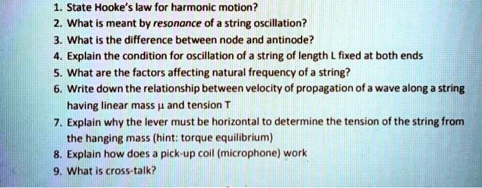 SOLVED: State Hooke's law for harmonic motion?