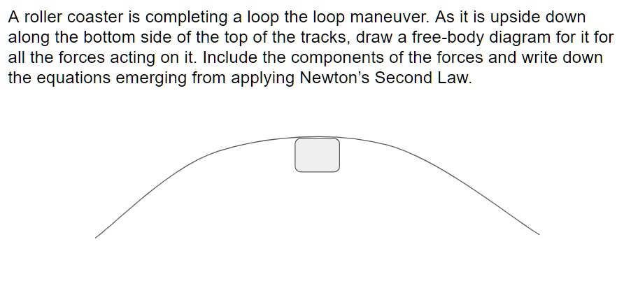 SOLVED: A roller coaster is completing loop the loop maneuver: As it is upside down along the ...