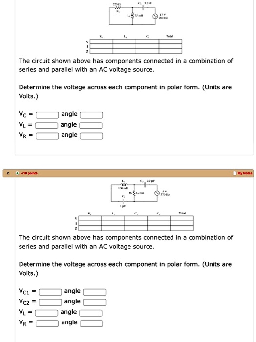 SOLVED: The circuit shown above has components connected in a combination of series and parallel ...