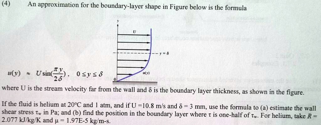 SOLVED: (4) An approximation for the boundary-layer shape in Figure ...