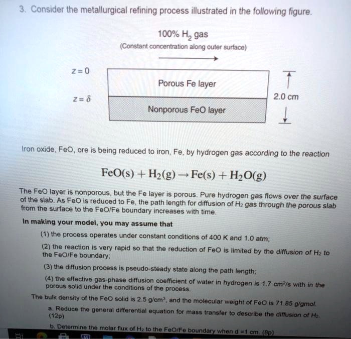 SOLVED: Consider the metallurgical refining process illustrated in the ...