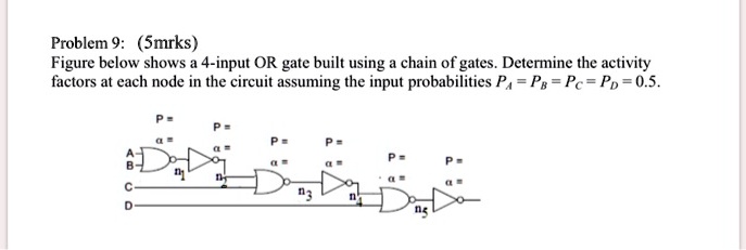 Problem 9: (5mrks) Figure below shows a 4-input OR gate built using a ...