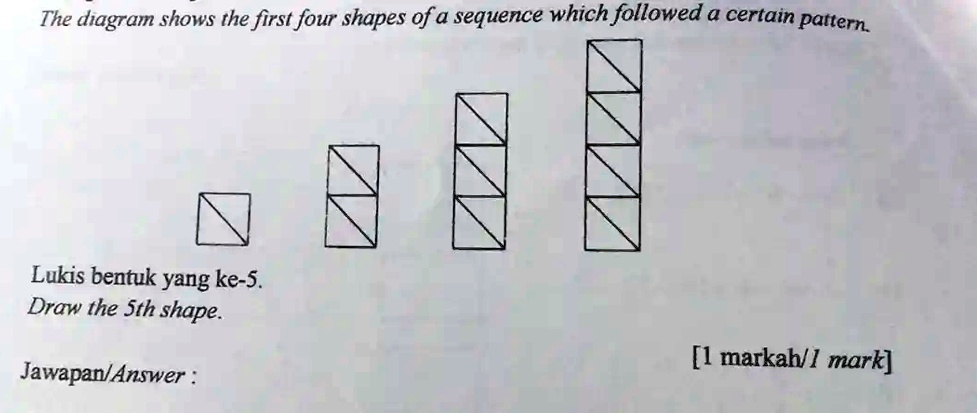 the diagram shows the first four shapes of a sequence which followed a ...