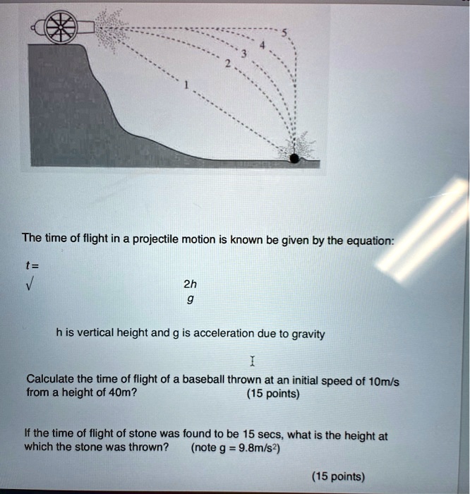 SOLVED: The time of flight in a projectile motion is known to be given ...