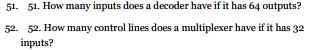 51 5252 how many control lines does a multiplexer have if it has 32 inputs 46267