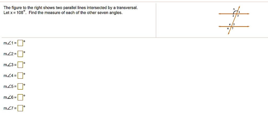 the figure to the right shows two parallel lines intersected by a ...