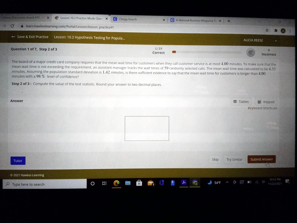 Forum Discussion Board #12-X Lesson 10.2 Practice Mode Ques...