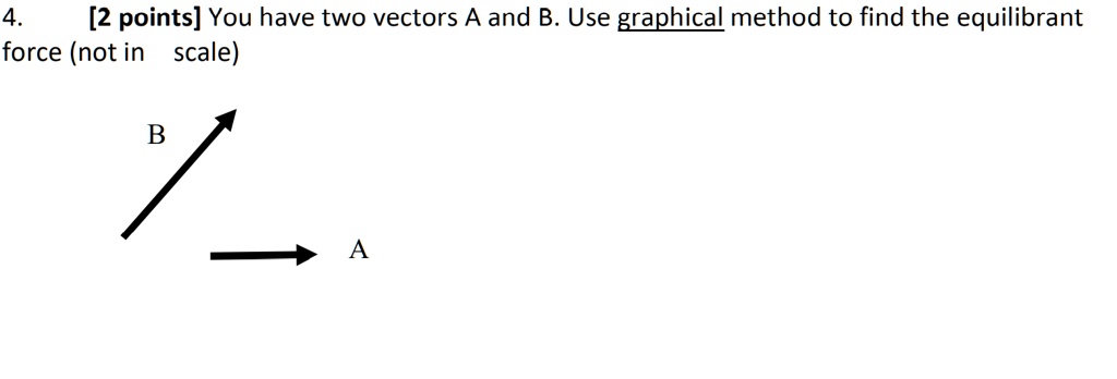SOLVED: 4 [2 points] You have two vectors A and B. Use graphical method ...