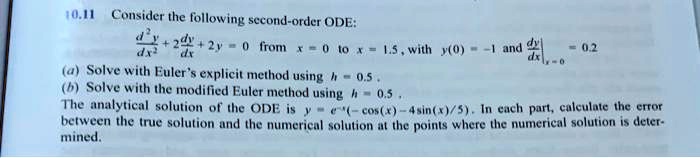 SOLVED:II Consider the following second-order ODE: front with J(m and ...