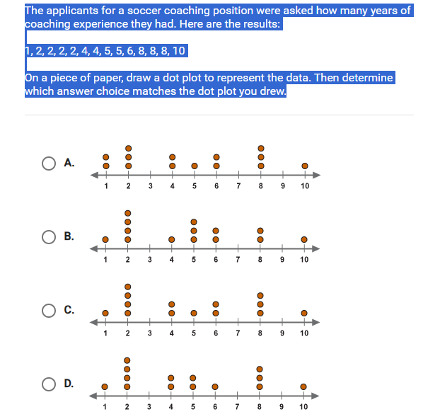 SOLVED: The applicants for a soccer coaching position were asked how ...