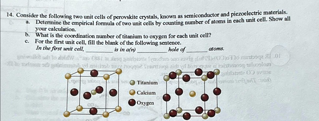 SOLVED: Consider the following two unit cells of perovskite crystals ...
