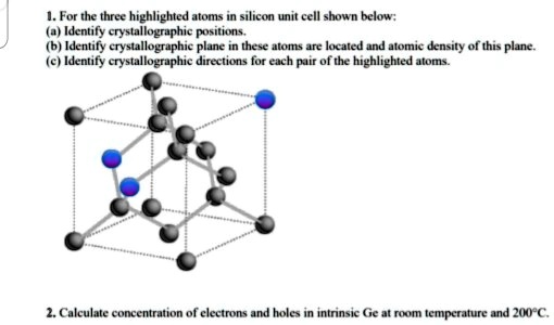 SOLVED:For the three highlighted atoms in silicon unit cell shown below ...