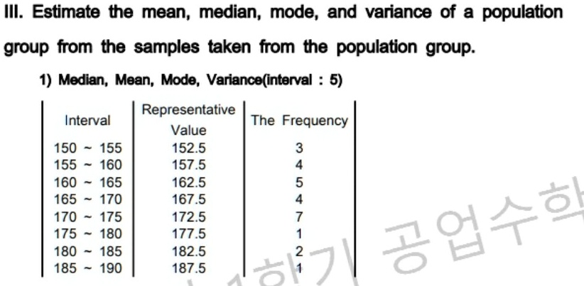 SOLVED: III: Estimate the mean, median, mode, and variance of a ...