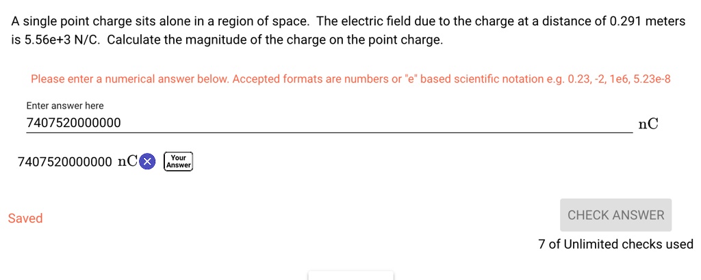 A single point charge sits alone in a region of space. The electric ...