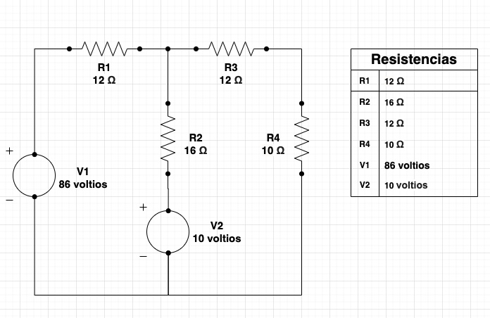 the circuit in the figure is a circuit with meshes and nodes that are ...