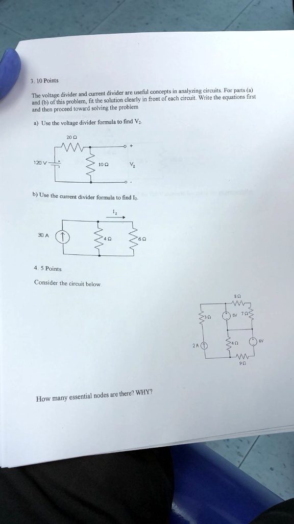 SOLVED: The voltage divider and current divider are useful concepts in analyzing circuits. 3.10 ...