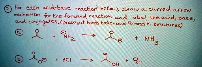 SOLVED: For each acid-base reaction, balance the equation and identify ...