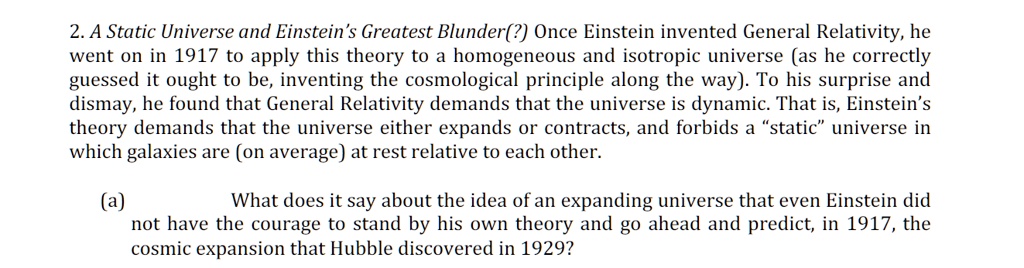 2a static universe and einsteins greatest blunder once einstein ...