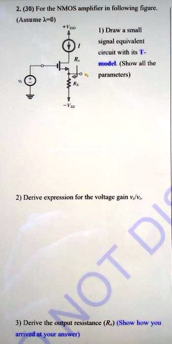 VIDEO solution: 2.30 For the NMOS amplifier in the following figure ...