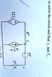 in the following circuit use nodal analysis to find ix and vx solve the circuit and find i and v ...