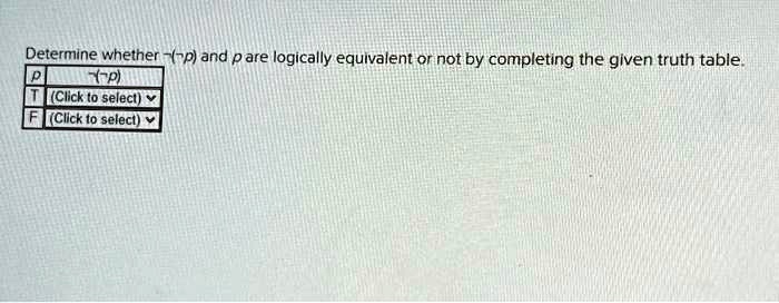 Solved Texts Determine Whether P And P Are Logically Equivalent Or 1627