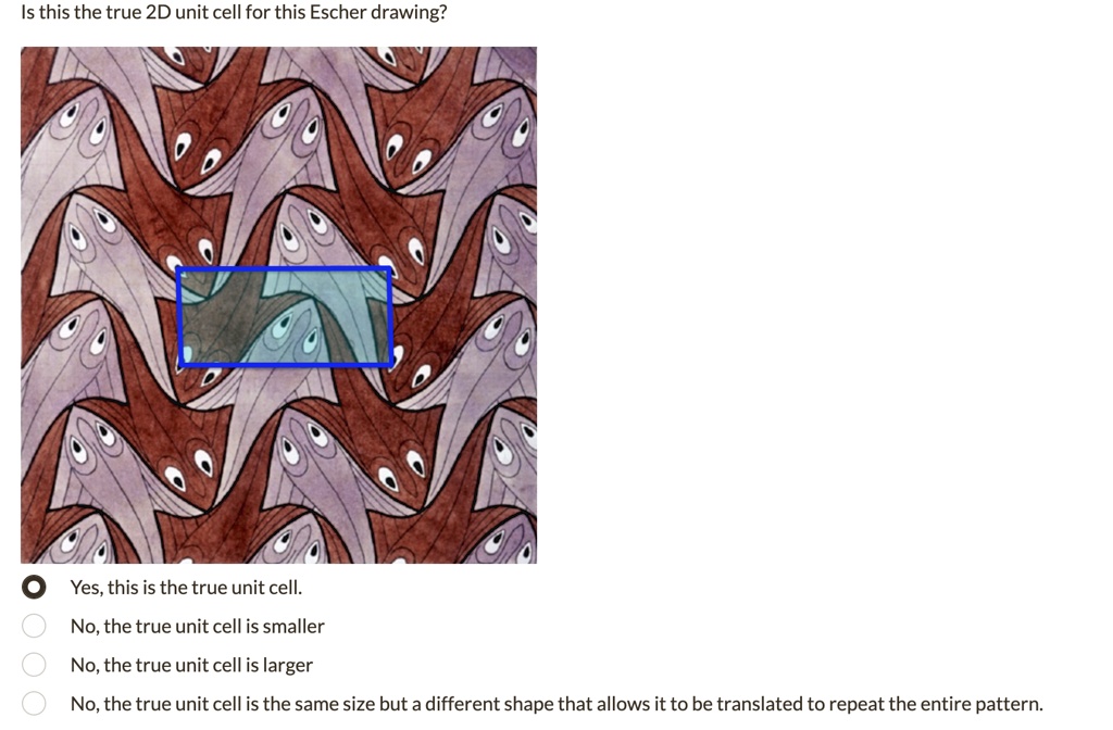 Is this the true 2d unit cell for this escher drawing yes...