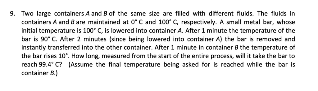SOLVED: Two large containers A and B of the same size are filled with different fluids. The ...