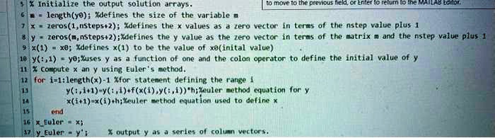 Solved Please Use This Euler Method Code And The Same Parameters To Solve Using An Ode45 0566